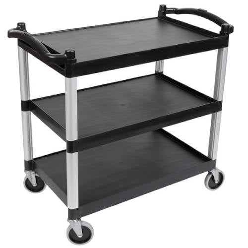 PLC 3-TIER TROLLEY WITH 2-WHEEL BRAKE L101.5xW54xH95cm, BLACK, UNICA ...