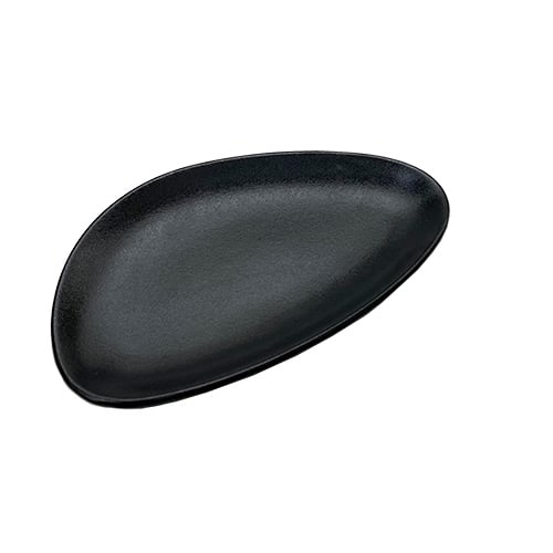 Cerabon Noma Plate L32.5xW20.4xH2.8cm, Black Glaze (Rough Surface ...