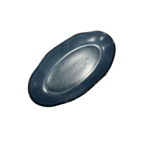 Cerabon Noma Oval Plate L33.1xW18.8xH3.6cm, Reactive Glaze (Matt Dark ...