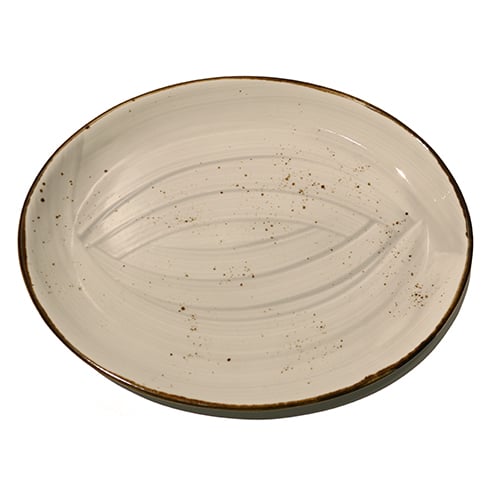 Cerabon Petye Rustic Porcelain Oval Plate L34xW27xH3cm, Dove | Sia Huat ...