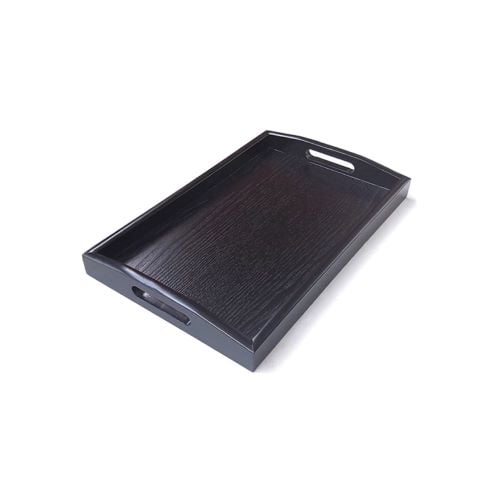 Wooden Rectangle Service Tray L45xW27xH4.5cm, Black | Sia Huat E-store