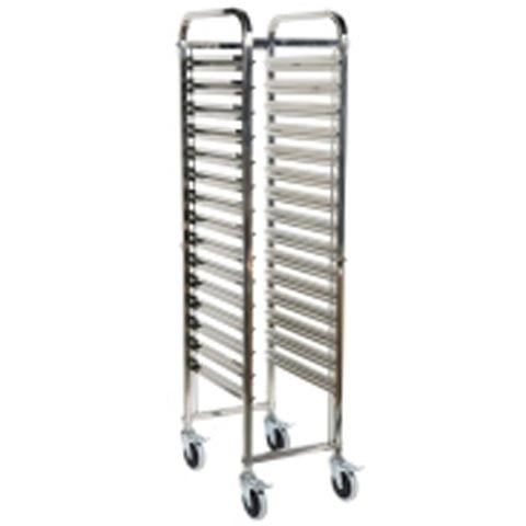 S/S SINGLE COLUMN TROLLEY FOR GN 1/1 INSERTS W38xD55xH173.5cm, MAX LOAD ...