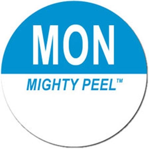 Ecolab Daydots Monday 1" Superemovable Peel E-Z (E/S/F), 1000Pcs/Roll ...