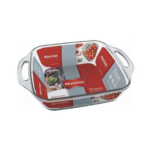 Marinex Glass Square Roaster With Handle 2.5L, Medium | Sia Huat E-store