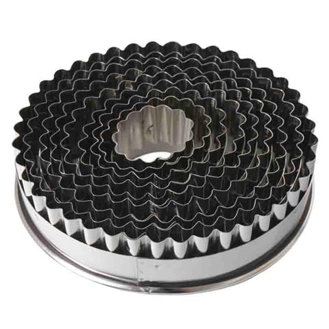 S/S RD FLUTED PASTRY CUTTER (9pcs), Ø3, 4, 5, 6, 7, 8, 9, 10 & 11cm ...