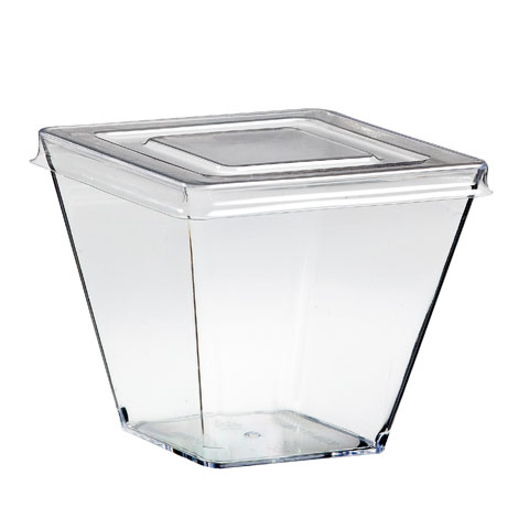 PS SQUARE CUP WITH LID L6.5xW6.5xH5.8cm, 155ml, CLEAR, 100pcs/pkt ...