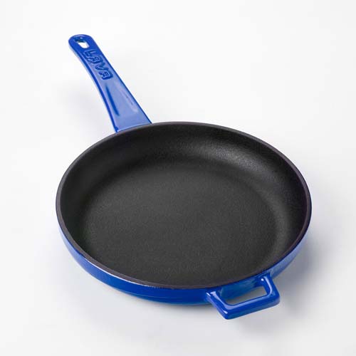 CAST IRON ROUND FRY PAN WITH METAL HANDLE Ø20cm, 0.8L, BLUE, LAVA