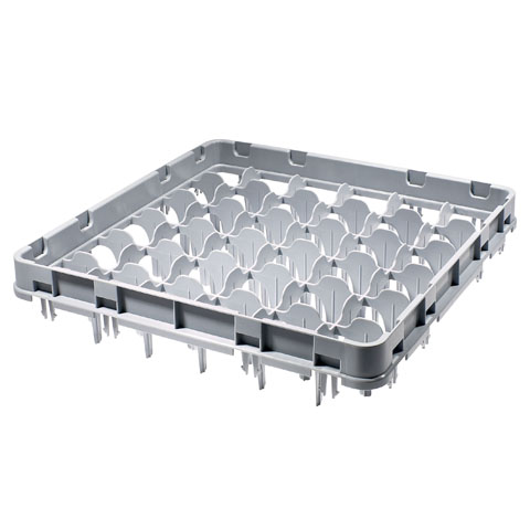 36-COMPT. GLASS RACK FULL DROP EXTENDER A, GRAY, GOLDPLAS