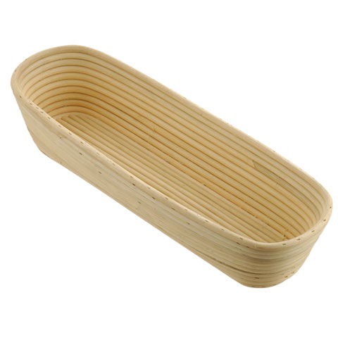 (15-01430) WOODEN RD LONG BREAD PROOFING BASKET L24x13cm, 500g, SCHNEIDER