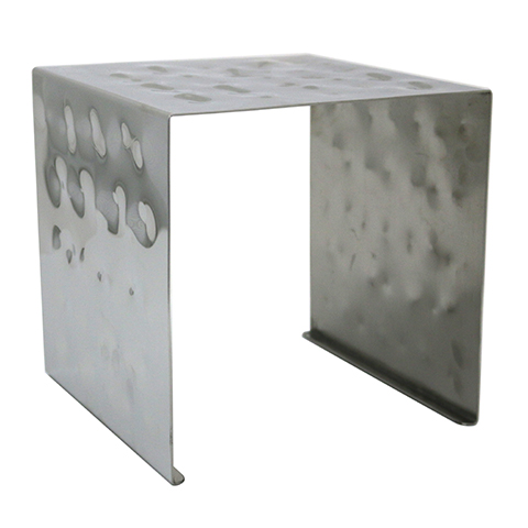 S/S SQ BUFFET STAND, L14xH14cm, HAMMER FINISH