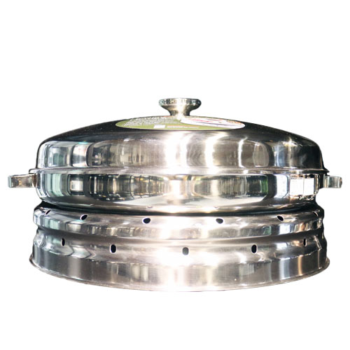 S/S DOME SET WITH 6pcs CERAMIC INSERTS, 52xH26cm